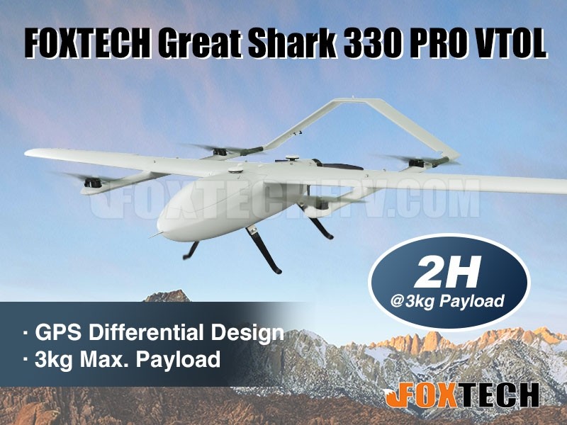 Great Shark 330 PRO VTOL with long flight time heavy load