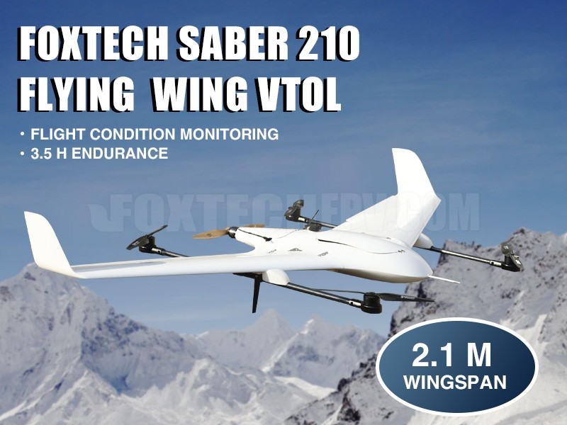 Flying Wing Saber 210 VTOL With ESC Telemetry For Mapping And Inspection