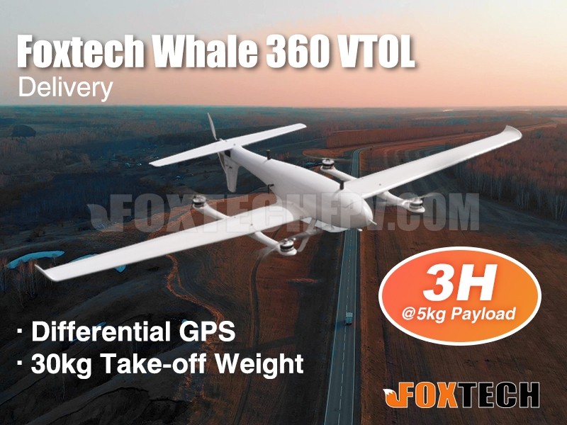 Foxtech Whale 360 DGPS Differential Heavy Lift VTOL for Delivery