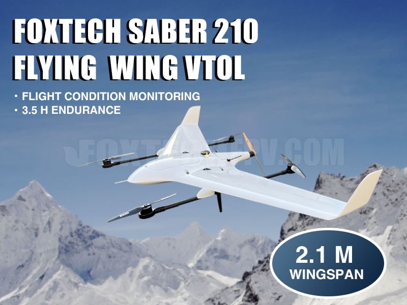 Flying Wing Saber 210 VTOL With ESC Telemetry For Mapping And Inspection