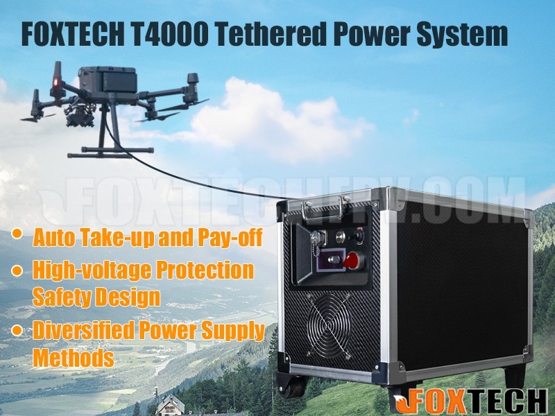 Foxtech Portable 100m Automatic Retractable Drone Tethered Power System for DJI M300 UAV