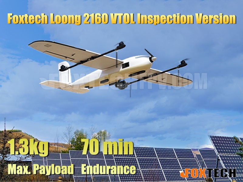 Foxtech Loong 2160 VTOL long range fixed-wing UAV drone for inspection ...