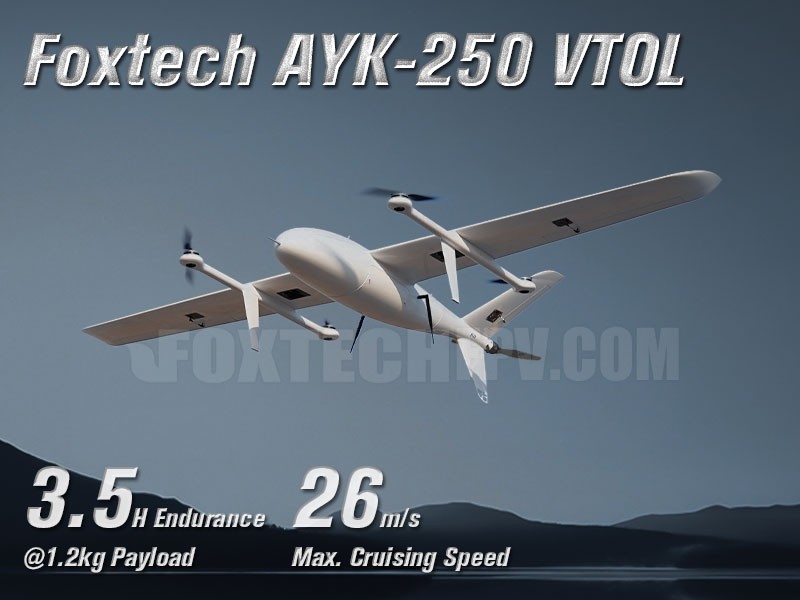 Foxtech AYK-250 long-endurance VTOL inspection and mapping drone