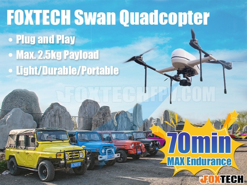 Foxtech Swan long endurance quadcopter drone for inspection surveillance and mapping