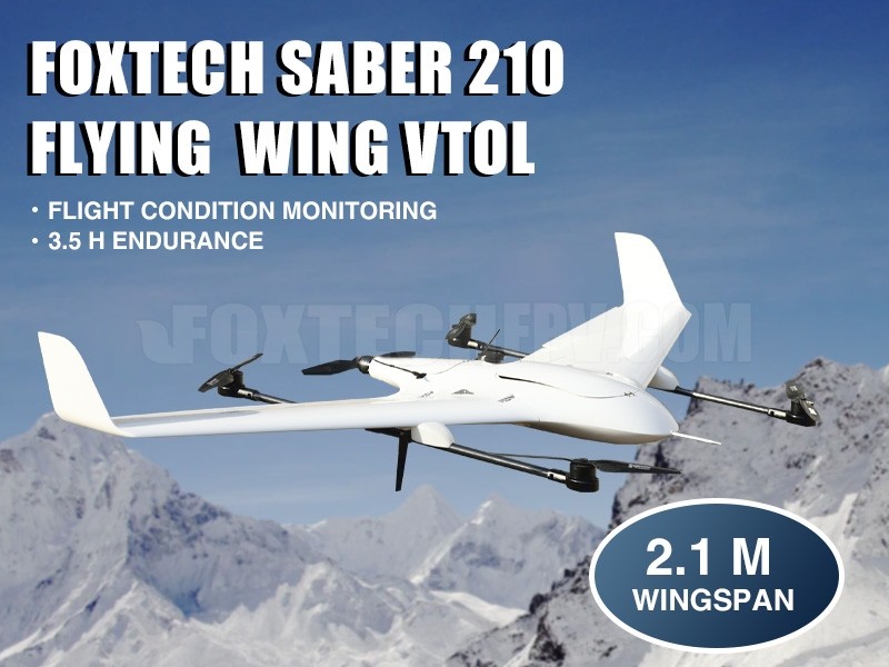 Flying Wing Saber 210 VTOL With ESC Telemetry For Mapping And Inspection