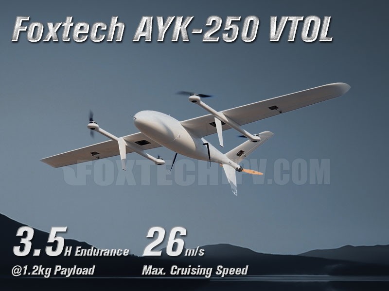 Foxtech AYK-250 long-endurance VTOL inspection and mapping drone