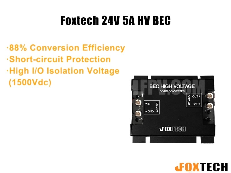 Foxtech 48V to 8.4V 12V 24V Dual Output HV BEC Series