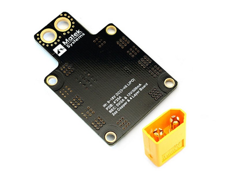 Matek Systems PDB-XT60 W/ BEC 5V & 12V 2oz Copper for RC Multirotors