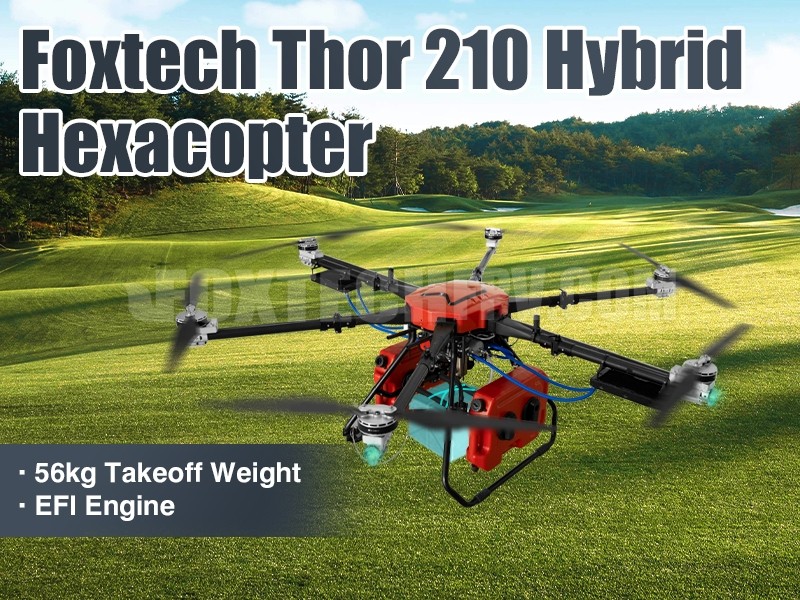 Foxtech Thor 210 Gasoline-electric Hybrid Heavy Load hexacopter for ...