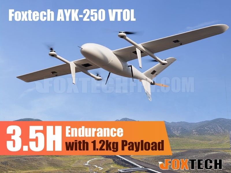 Foxtech AYK-250 long-endurance VTOL inspection and mapping drone
