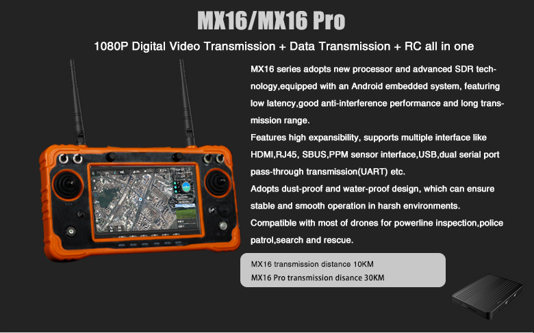 MX16 Series Portable Ground Control Station with Datalink Videolink RC ...