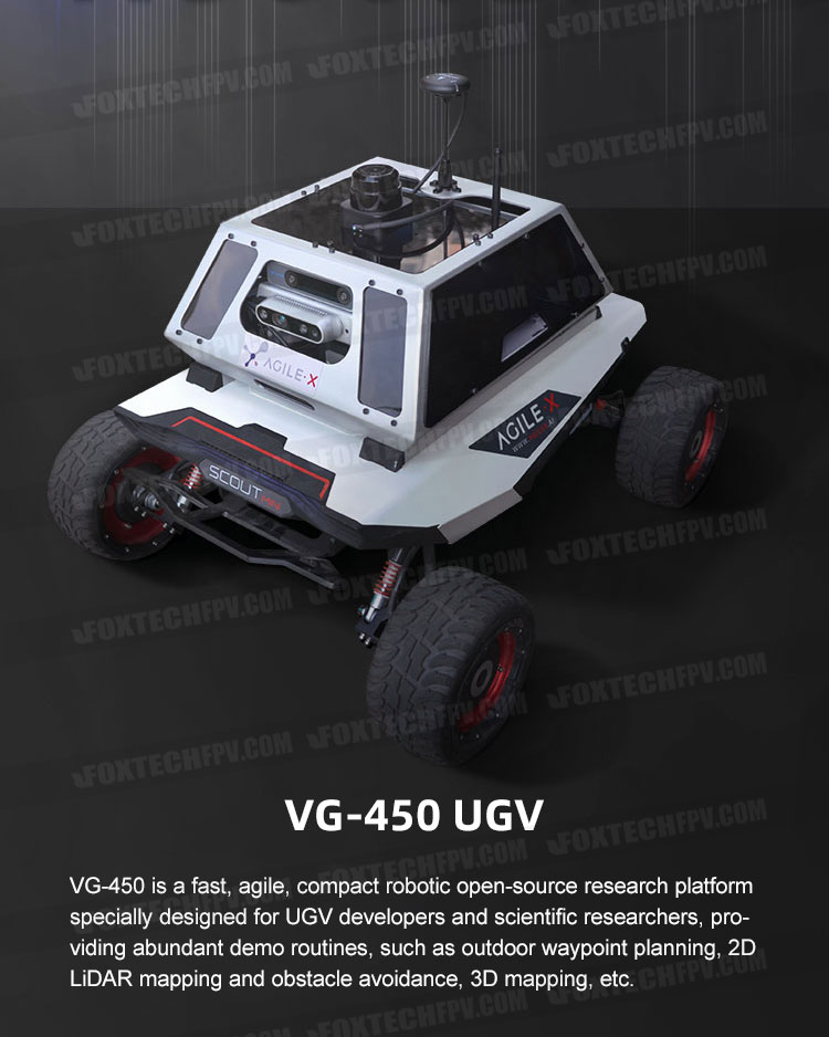 Foxtech AI ROS Scout Robotic Open-source Research Platform UGV with LiDAR