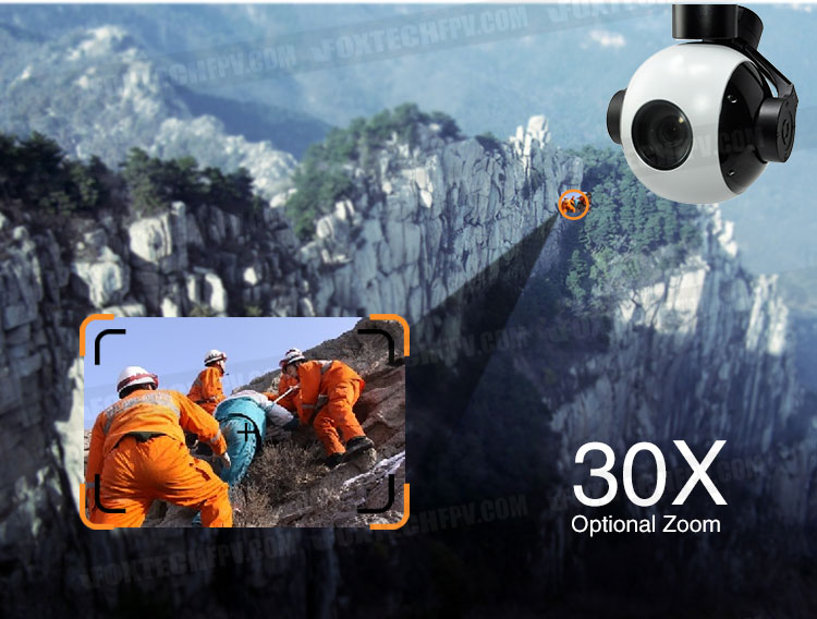 FOXTECH SEEKER-30 TR 30X Optical Zoom Camera with 3-axis Gimbal