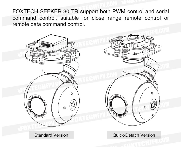 FOXTECH SEEKER-30 TR 30X Optical Zoom Camera with 3-axis Gimbal