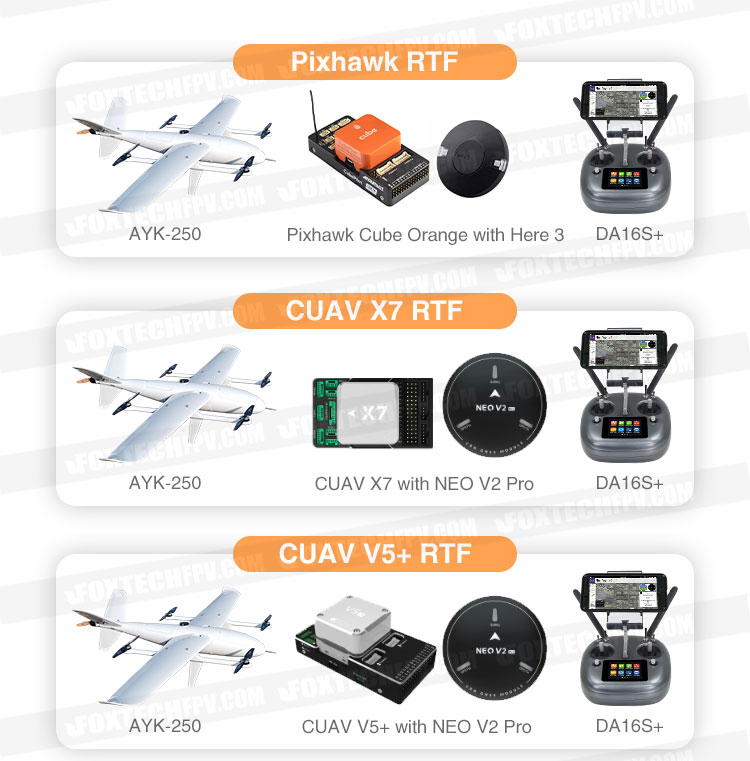 Foxtech AYK-250 long-endurance VTOL inspection and mapping drone