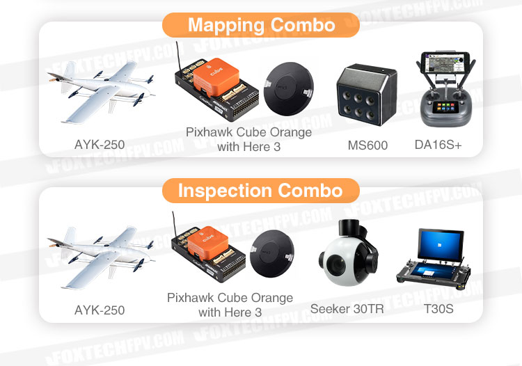 Foxtech AYK-250 long-endurance VTOL inspection and mapping drone